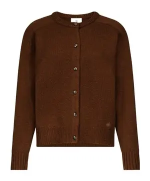Loulou De Saison Wool And Cashmere Blend Button-up Cardigan - Brown