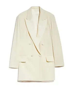 Max Mara Double-breasted Virgin Wool Blazer - Beige