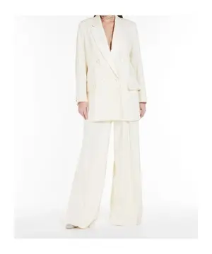Max Mara Double-breasted Virgin Wool Blazer - Beige