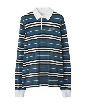 Burberry Logo Patch Striped Polo Shirt