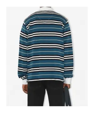 Burberry Logo Patch Striped Polo Shirt