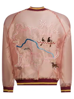 Kapital Sheer Pearl Mosquito Guard Bomber Jacket - Pink