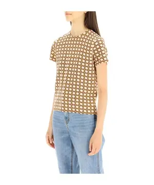 Tory Burch Logo-check Cotton T-shirt