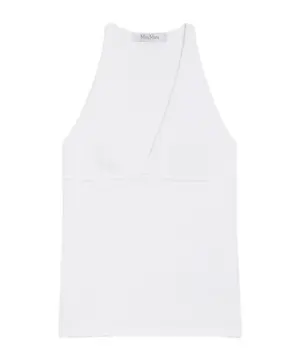 Max Mara Sleeveless V-neck Top - White