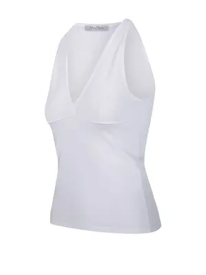 Max Mara Sleeveless V-neck Top - White