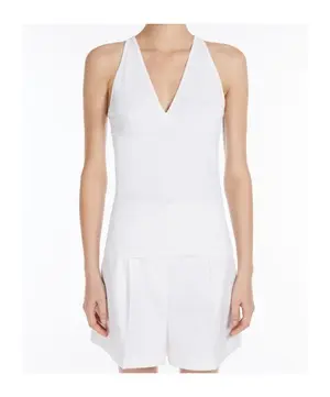 Max Mara Sleeveless V-neck Top - White