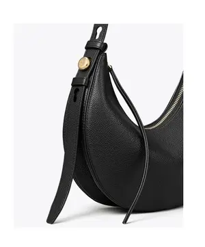 Tory Burch Romy Half Moon Shoulder Bag - Black