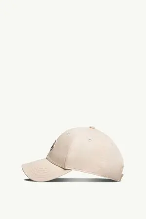 Moncler Gabardine Baseball Cap With Logo Patch - Ivory