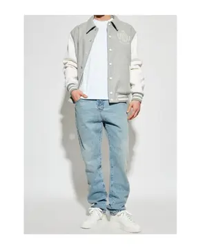 Balmain Varsity Jacket With Snap Button Fastening