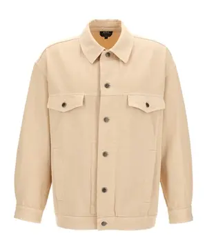 A.p.c. Elvis Buttoned Denim Jacket - Nude