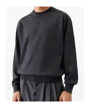 Jacquemus Logo Embroidered Long-sleeved Sweater - Dark Gray