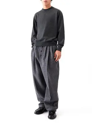 Jacquemus Logo Embroidered Long-sleeved Sweater - Dark Gray