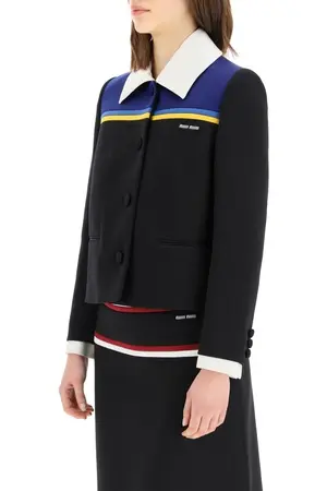 Miu Miu Logo Patch Tailored Jacket