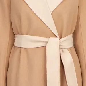 Max Mara Long-sleeved Coat With Wide Lapels And Belted Waist