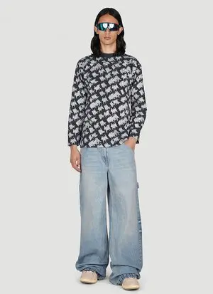 ERL Logo-print Straight Hem T-shirt - Gray