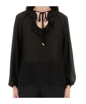 Michael Kors Ruffled Neck Long Sleeved Blouse