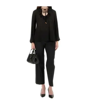 Michael Kors Ruffled Neck Long Sleeved Blouse