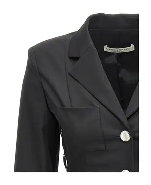 Alessandra Rich Single-breasted Lace-up Blazer