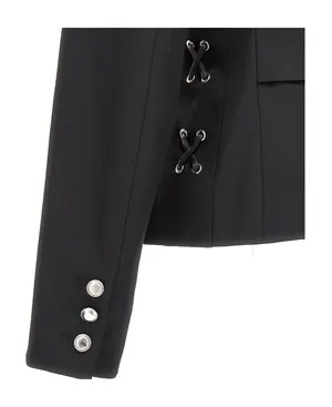 Alessandra Rich Single-breasted Lace-up Blazer