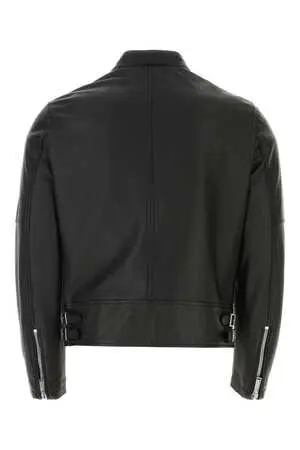 Dsquared2 Logo Leather Biker Jacket