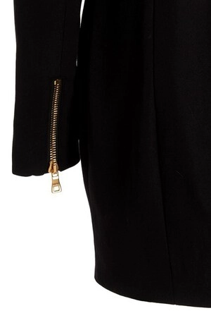 Balmain Square-neck Wool Mini Dress With Decorative Buttons