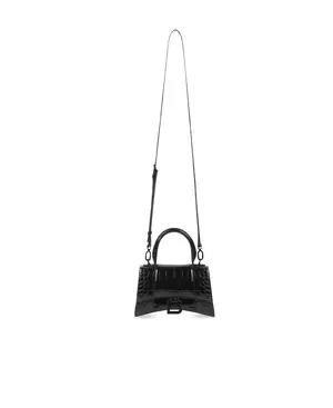 Balenciaga Embossed Hourglass Xs Handbag - Black