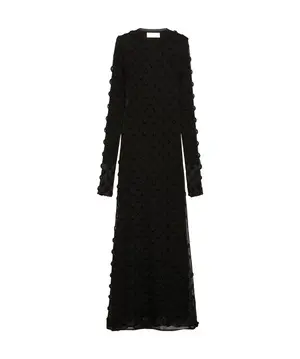 Sportmax Long Sleeve Bubble Effect Sheer Dress