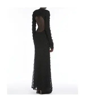 Sportmax Long Sleeve Bubble Effect Sheer Dress