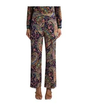 Etro Paisley Patterned High-waisted Straight-leg Trousers - Multicolor