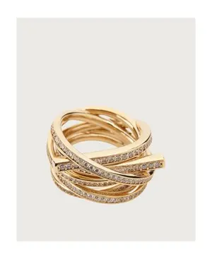 FERRAGAMO Twisted Gemstone Ring - Yellow