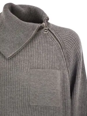 Sportmax Salpa Loose Fit Knitted Jumper With Zipper Detail