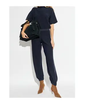 Fabiana Filippi Lurex Thread Crewneck Ribbed Top - Black