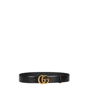 Gucci Double G Logo Plaque Belt - Black