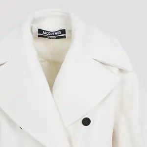 Jacquemus Double-breasted Long-sleeved Coat - White