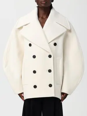 Jacquemus Double-breasted Long-sleeved Coat - White