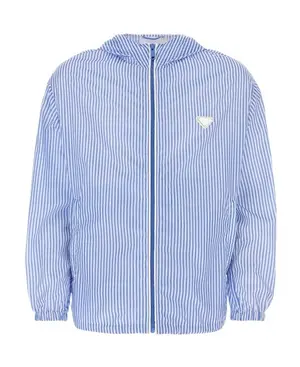 Prada Striped Hooded Windbreaker
