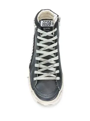 GOLDEN GOOSE Distressed High-top Sneakers - Black