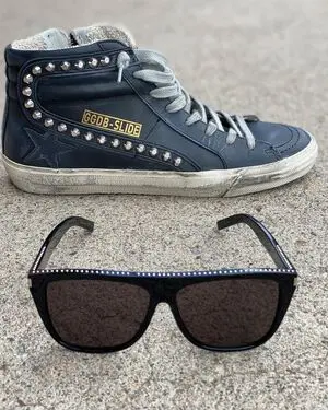 GOLDEN GOOSE Distressed High-top Sneakers - Black