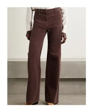 NILI LOTAN Florence Corduroy Wide-leg Trousers - Brown