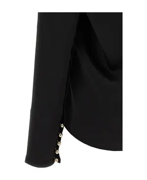 LANVIN Draped Eyelet Detail Blouse