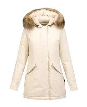 Woolrich Arctic Parka With Removable Raccoon Fur Trim - White