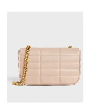 Celine Matelasse Monochrome Quilted Goatskin Chain Shoulder Bag - Nude