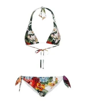 Dolce & Gabbana Floral Print Triangle Bikini - Multi-color