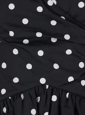 SELF-PORTRAIT Polka Dot Mini Dress - Black