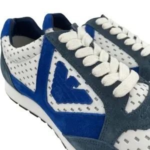 Emporio Armani Perforated Suede Lace-up Sneakers
