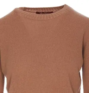 Max Mara Long-sleeved Knitted Sweater With Rib Trim