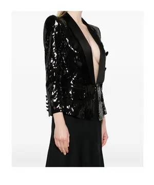Balmain Sequined Lapel Blazer