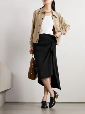 Dries Van Noten Ruffle-trim Cotton Midi Skirt