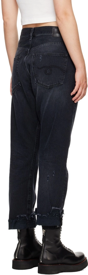 R13 Crossover Distressed Cropped Jeans