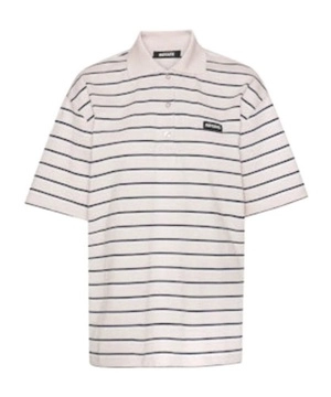 ROTATE BY BIRGER CHRISTENSEN ROTATE Logo Patch Striped Oversized Polo Shirt No